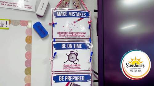 ESL Classroom Routines Posters | Visual Rules for Back-to-School