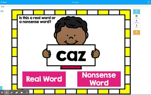 Nonsense Word Fluency Practice, Games and Activities No Prep Boom Cards