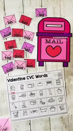 Valentine CVC Words - CVC Words Activity - Feed the Activities | TPT