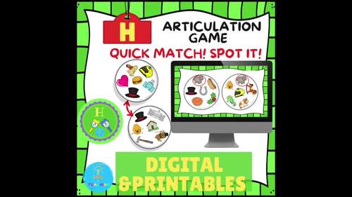 H Articulation Game - Quick Match! Spot it! Digital + Printable