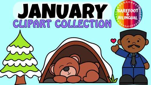 January Clipart Collection - MLK, 100th Day, Winter, Arctic Animals & More
