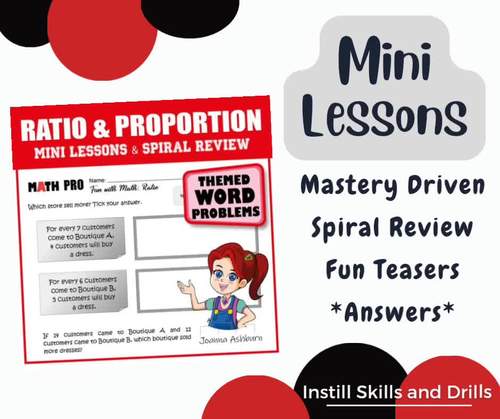 Comparing Equivalent Ratios Word Problems and Reflection Task Cards