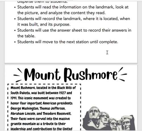 Famous United States Landmarks Gallery Walk U.S. by A Dads Classroom