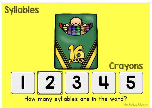 Syllables (School Items) - Boom Cards by Boom Cards by Miss Rainbow ...