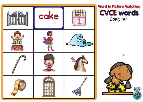 CVCE Words Long A Boom Cards Word to Picture Matching Game by Busy Bee ...