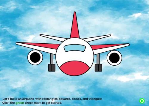 2D Shapes: Build An Airplane - Boom Cards Activity by SillyODesign