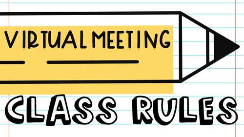Virtual Learning Meeting Rules | Zoom & Google Hangouts | Distance Learning