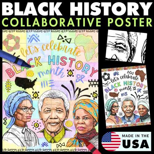 Black History Month Collaborative Poster Activity | Coloring Art ...