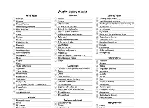 Master Cleaning Checklist Printable PDF by Mom Money Map | TPT