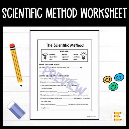 Scientific Method Worksheet - Differentiated, Fill in the Blank Notes