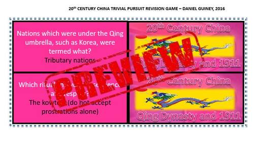 Twentieth Century China – Trivial Pursuit Revision Activity (160 questions)