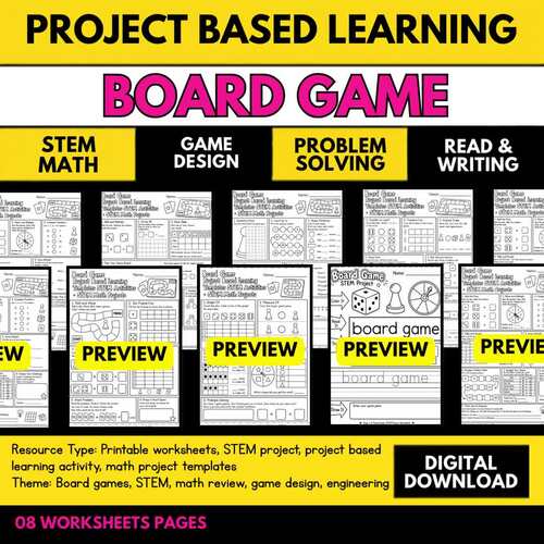 Board Game Project Based Learning Templates | STEM Activities & STEM Math