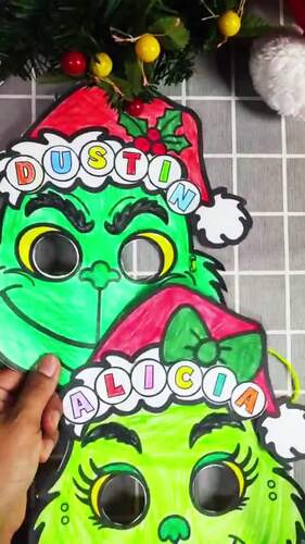 Grinch Name Mask Craft & Christmas Writing Activity | Holiday Classroom ...