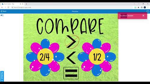 Comparing Fractions Boom Card | 3rd Grade Math by Hands on Learning LLC
