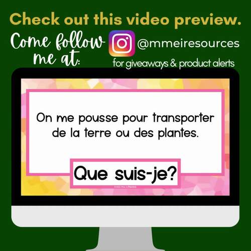 French Spring Guessing Game | Que suis-je? | Le printemps | Trivia ...