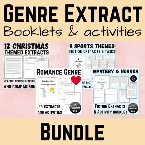 Reading Comprehension BUNDLE | Genre Extracts and Activities Booklets