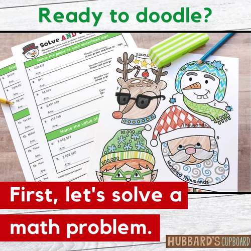 4th Grade Place Value Craft December Holiday Christmas Math Color by ...