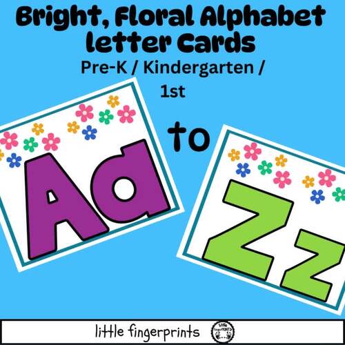 Bright and Floral Alphabet Letter Cards – A-Z Printable Decor for ...