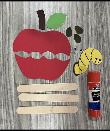 Apple Craft Bundle: Tissue Paper Apple & Wiggly Worm Fine Motor Crafts ...