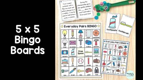 Everyday Word Pairs Bingo Game with Inference Clues for Vocabulary