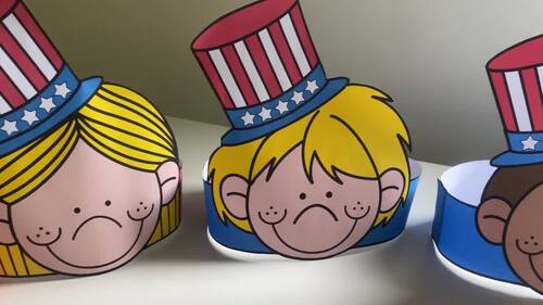 4th of July Craft Hat and Crowns Statue of Liberty Patriotic Coloring ...