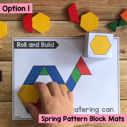 Spring Pattern Block Mats by My Little Teaching World | TPT