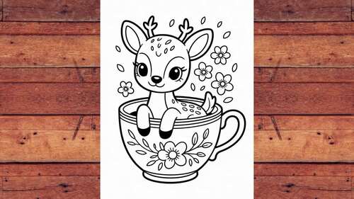 Deer Coloring Pages | Cute Woodland Deer, Forest Animals & Nature Printable