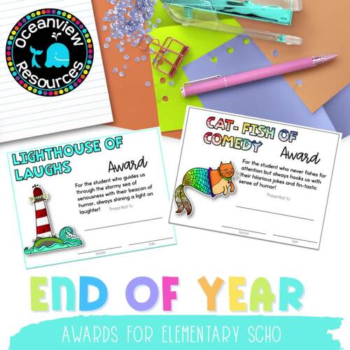 End of Year Awards- FUN Sea Themed k-6 by Oceanview Resources | TPT