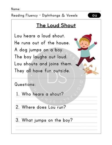 Reading Comprehension - 25 Phonics Practice | Diphthongs & R-Controlled ...