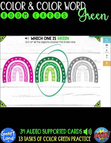 Learning Colors and Color Words digital cards | GREEN by Smart Land ...