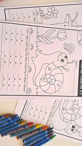Skip Counting Snails | Math Multiplication Coloring Pages | TPT