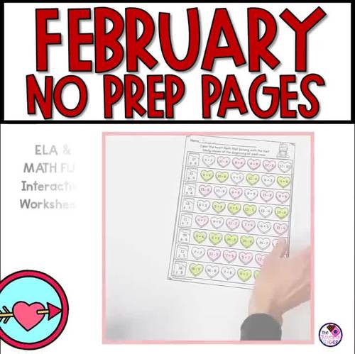 Valentines Day Activities | February No Prep | Math and Phonics Worksheets