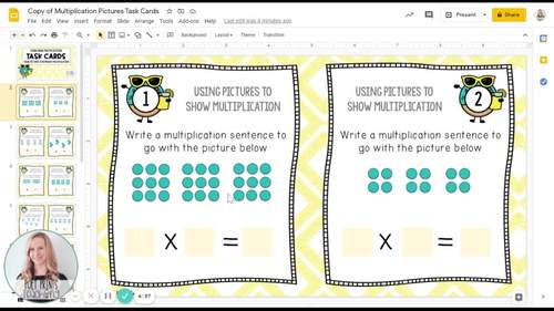 Multiplication With Equal Groups Math Task Cards - Digital and Printable