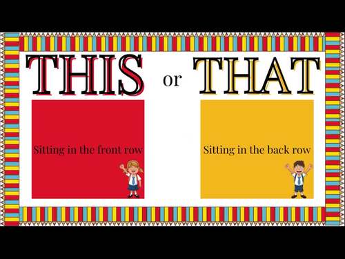 This or that game Back to school icebreaker | Powerpoint 16 slides by ...