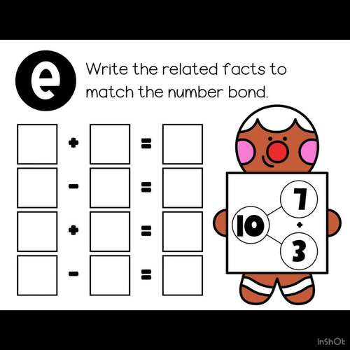 Fact Family Task Cards – Gingerbread Theme – Addition & Subtraction 6–10