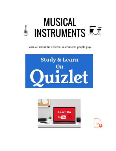 Musical Instruments Vocabulary Worksheets. ESL. EFL. ELA. Flashcards PPTx