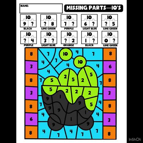 1st Grade Missing Addends & Parts of 10 | Math Worksheets | Halloween