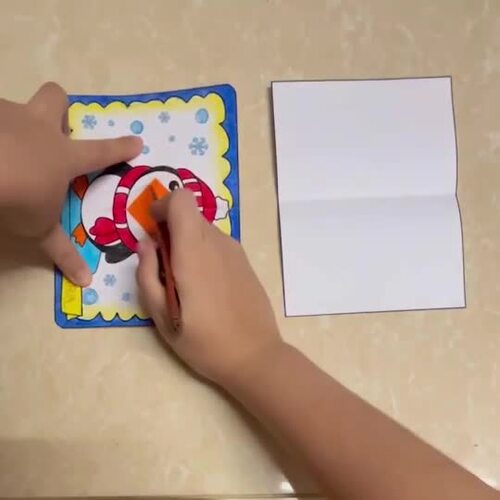 Animal Snoman Winter Craft Activity Penguins 3D Pop Up Card Bulletin ...