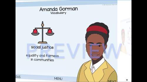 Amanda Gorman BOOM CARDS and PRINT worksheets Story Comprehension and ...