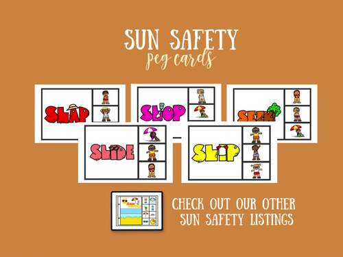 Autism Sun Safety Peg Cards Summer ABA Social Skills ESL SPED Ed ...