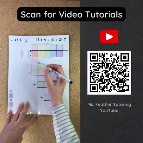 Long Division Flow Chart DMSB Steps Printable Black and White Simple Arrows