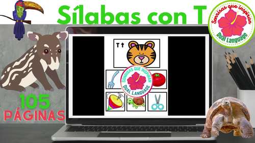 Sílabas con T Letra T centros y hojas de trabajo | TPT