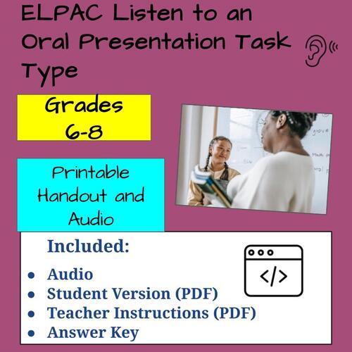 ELPAC Gr 9-12 Listen to an Oral Presentation-Ada Lovlace (Audio and ...
