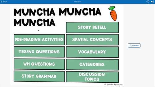 Muncha Muncha Muncha Spring Book Companion for Speech Language Therapy