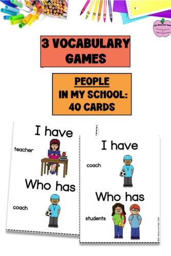 ESL Back to School Newcomer Activities I Have Who Has Nouns Games