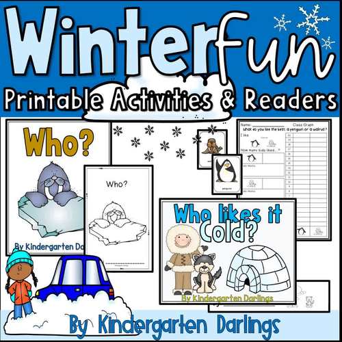 Winter Math and Literacy Printable Activities for Kindergarten and ...