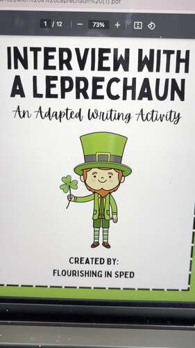 Interview with a Leprechaun Adapted Writing and Craft | St. Patrick's ...