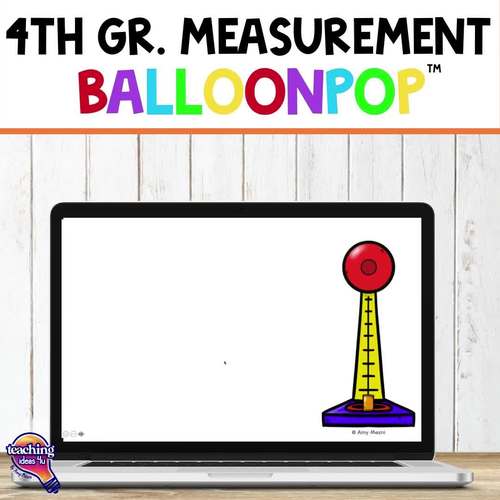 4th Grade Measurement Digital Math Review Games BalloonPop™ | TPT