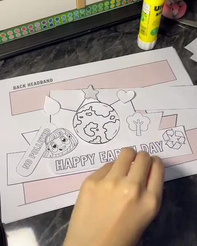 Earth Day Headband Craft with decorations by Moana Worksheet | TPT