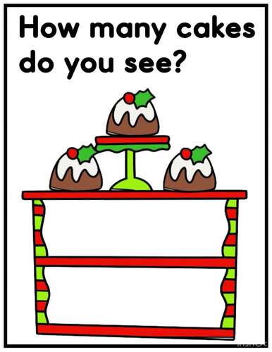 Kindergarten Holiday Number Talks | Counting to 10 with Cakes Math Cards